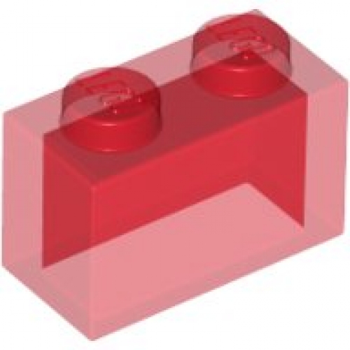 LEGO Brick 1x2 TRANS-RED (100 pcs) | BRICKshop - LEGO en DUPLO specialist