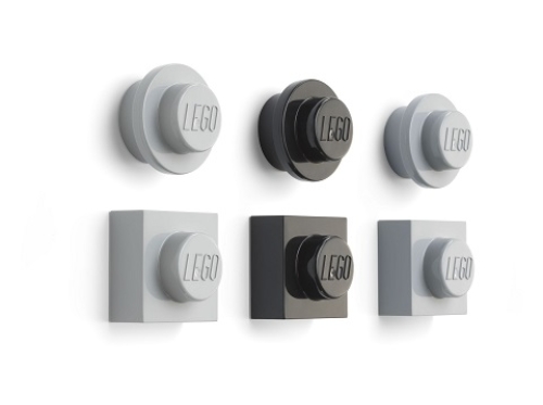 LEGO Magnet Set (6 pcs) BLACK-GRAY | 5711938249908 | BRICKshop - LEGO ...
